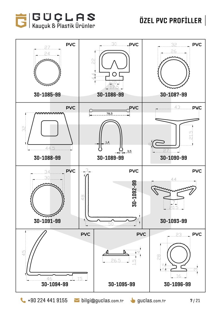 Özel PVC Profiller - Güçlas
